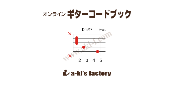 DmM7 コードの押さえ方 | ギターコードブック